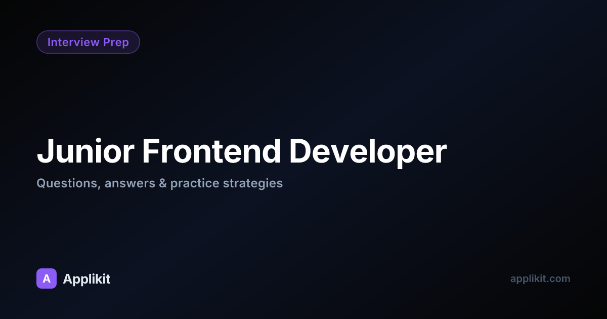 Master the Junior Frontend Developer Interview: 2026 Guide | Applikit