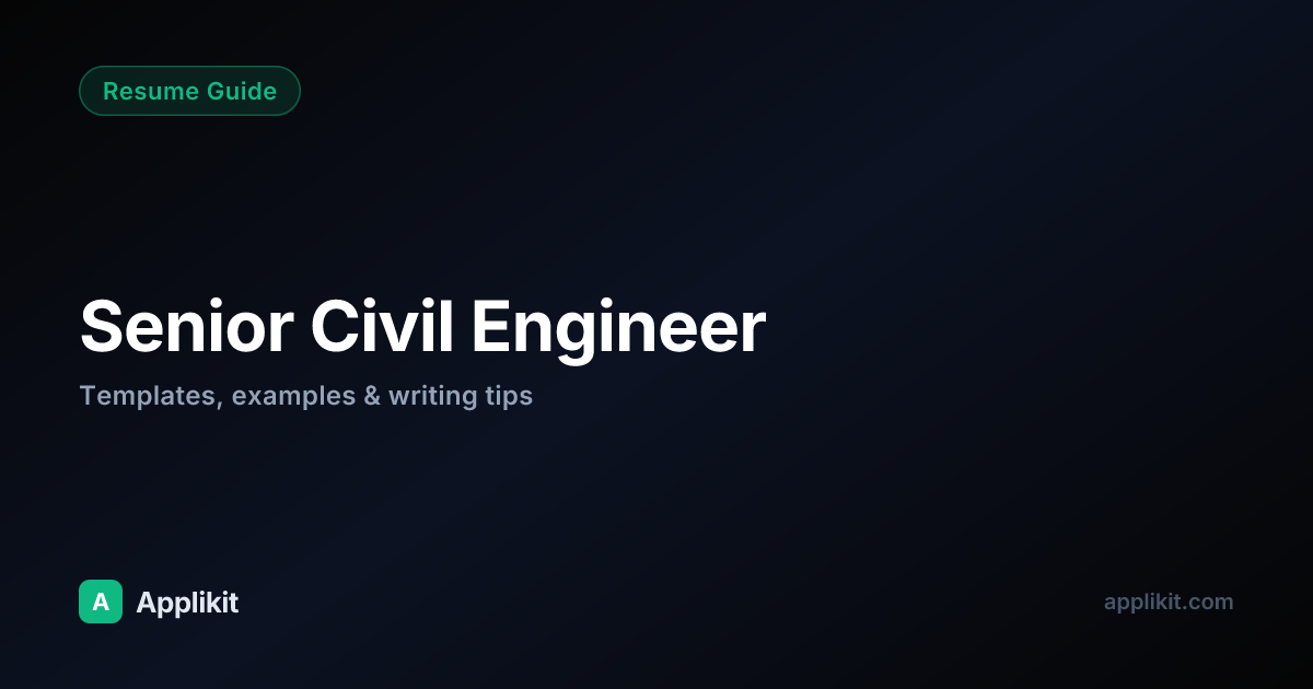 Senior Civil Engineer Resume Checklist | Applikit